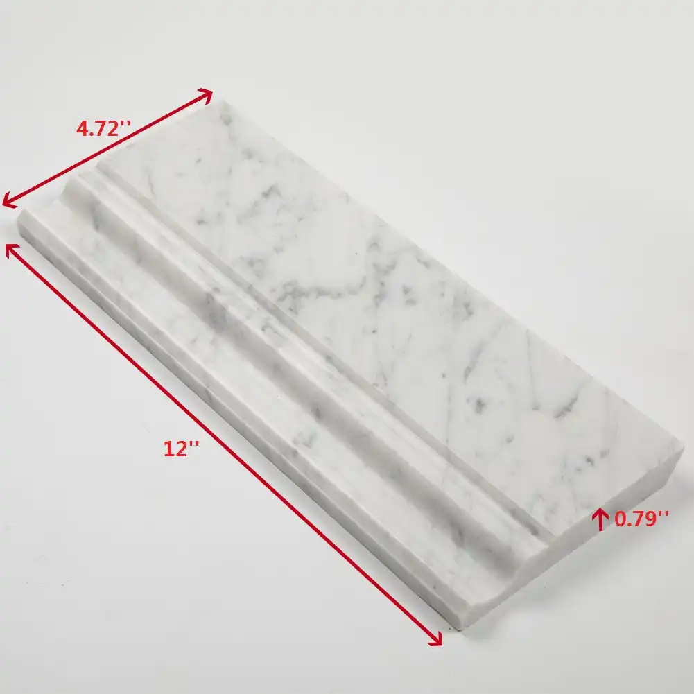 Bianco Carrara Baseboard Polished Marble part of our Carrara Series