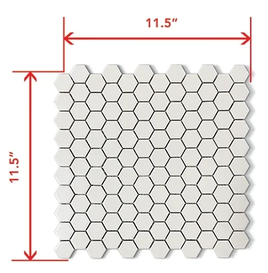 White Hexagon 1x1 Matte Porcelain Mosaic available in iTileMosaic