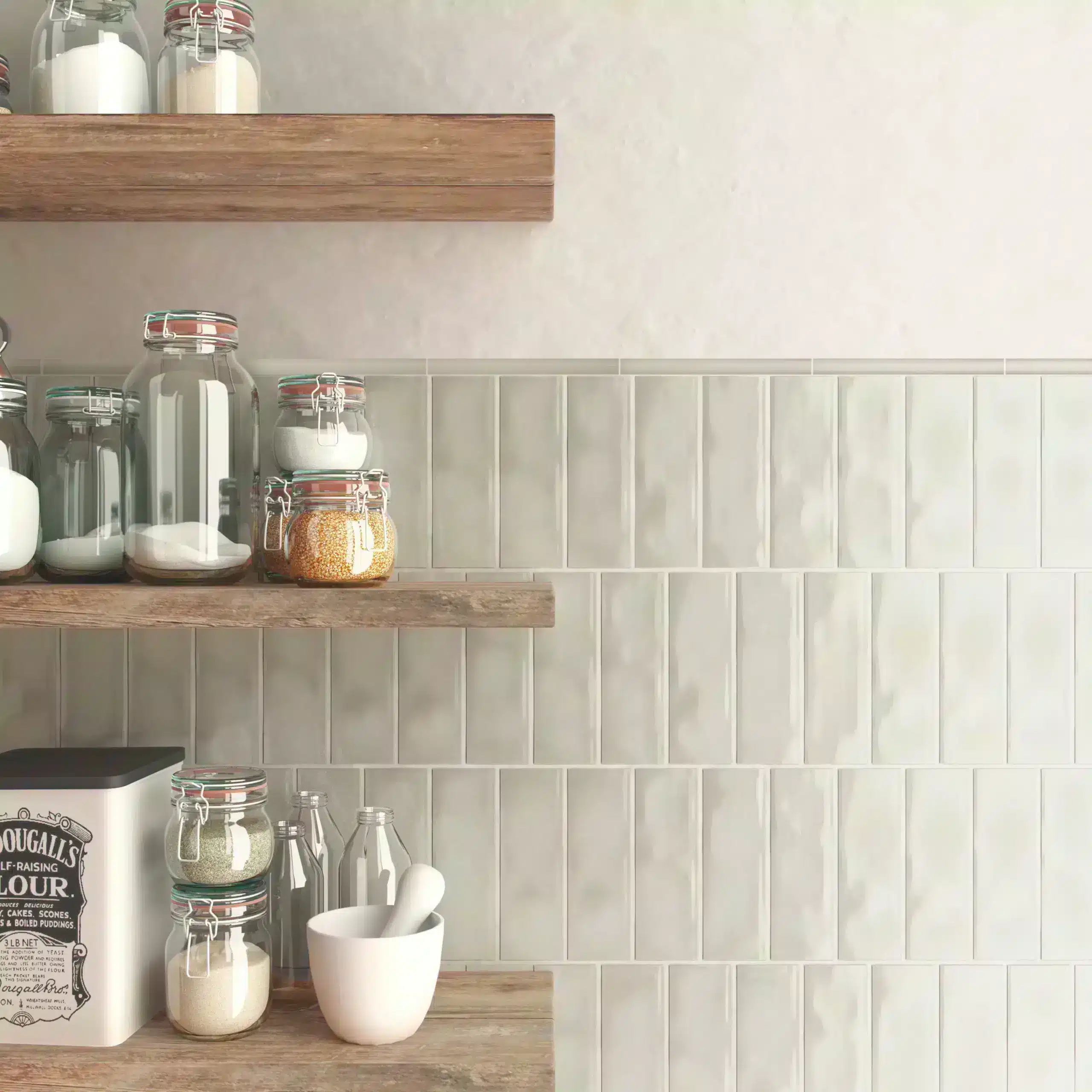 Coastal Soft Grey Jolly Porcelain Trim Piece Glossy in iTileMosaic