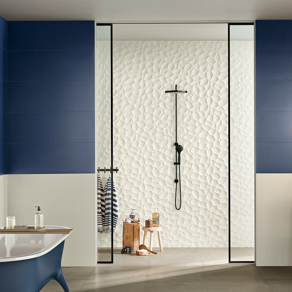 Adora Leaf White 14x40 Matte Ceramic Tile in iTileMosaic